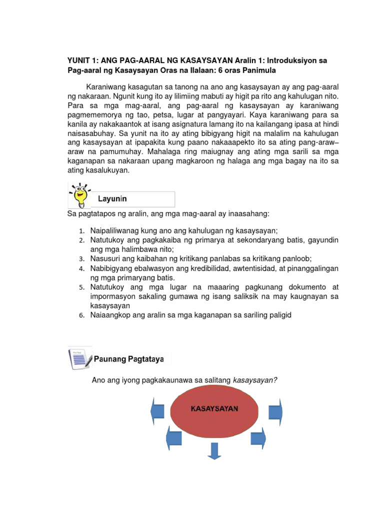 History RPH Handout Introduction | PDF