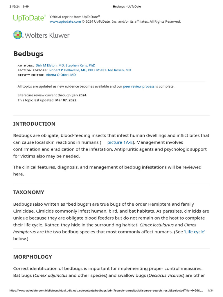 Bedbugs Pdf Topical Medication Clinical Medicine