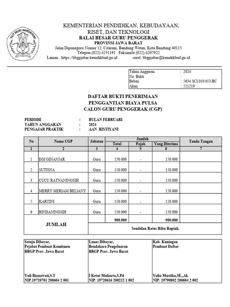 Bukti Penerimaan Pulsa Pdf