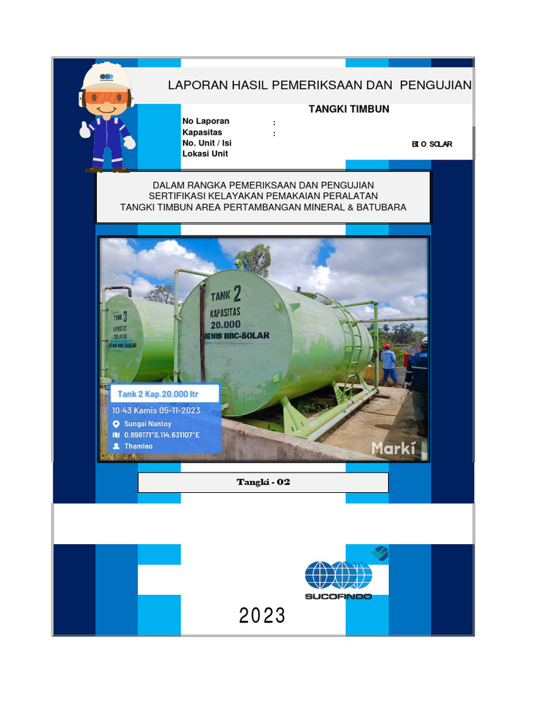 Contoh Pelaksanaan Uji Kelayakan Tangki TImbun | PDF