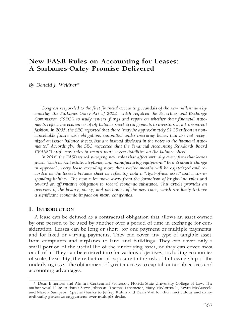 FASB Lease Accounting Rule Changes | PDF | Financial Accounting ...