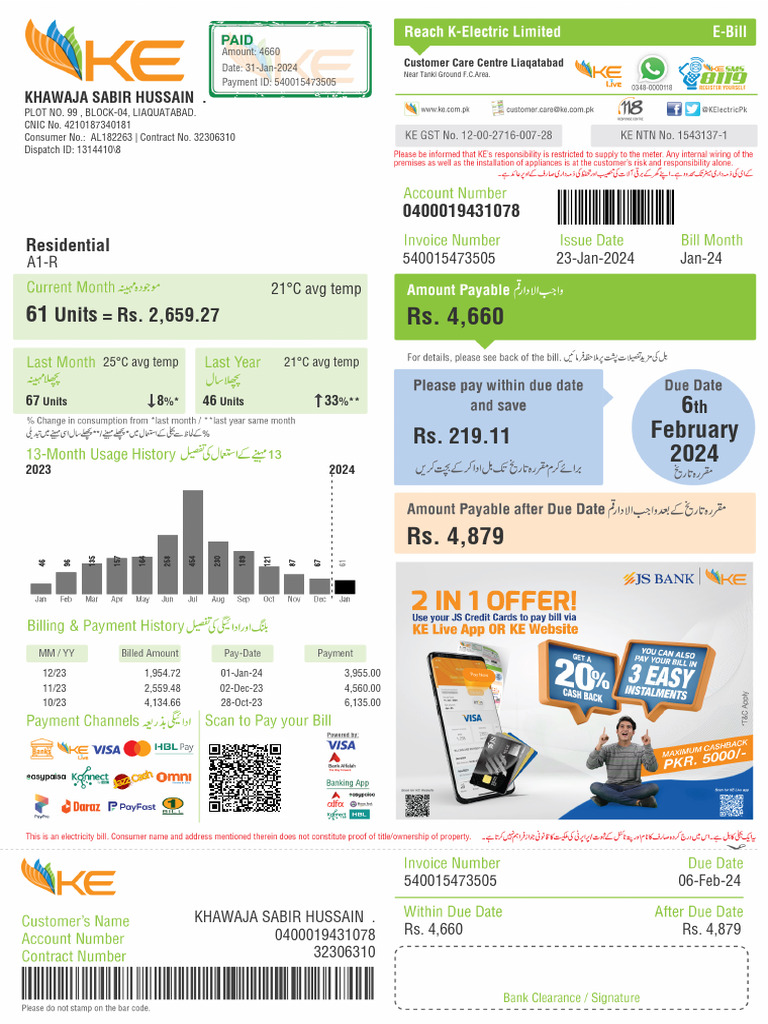 Units: Khawaja Sabir Hussain | PDF | Fee | Electricity