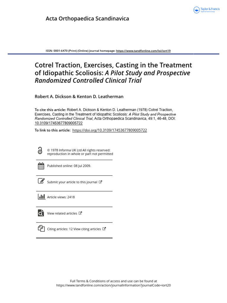 Cotrel Traction and Exercises for Scoliosis | PDF | Scoliosis ...