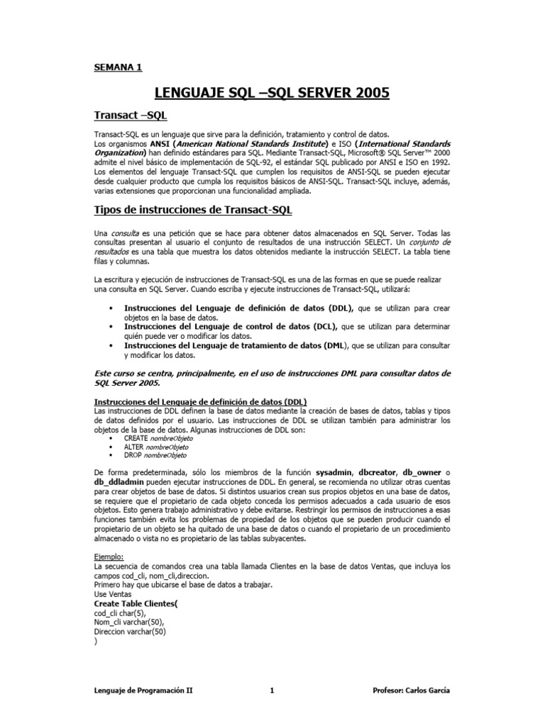 Tema 02 - Teorialenguajesql | PDF