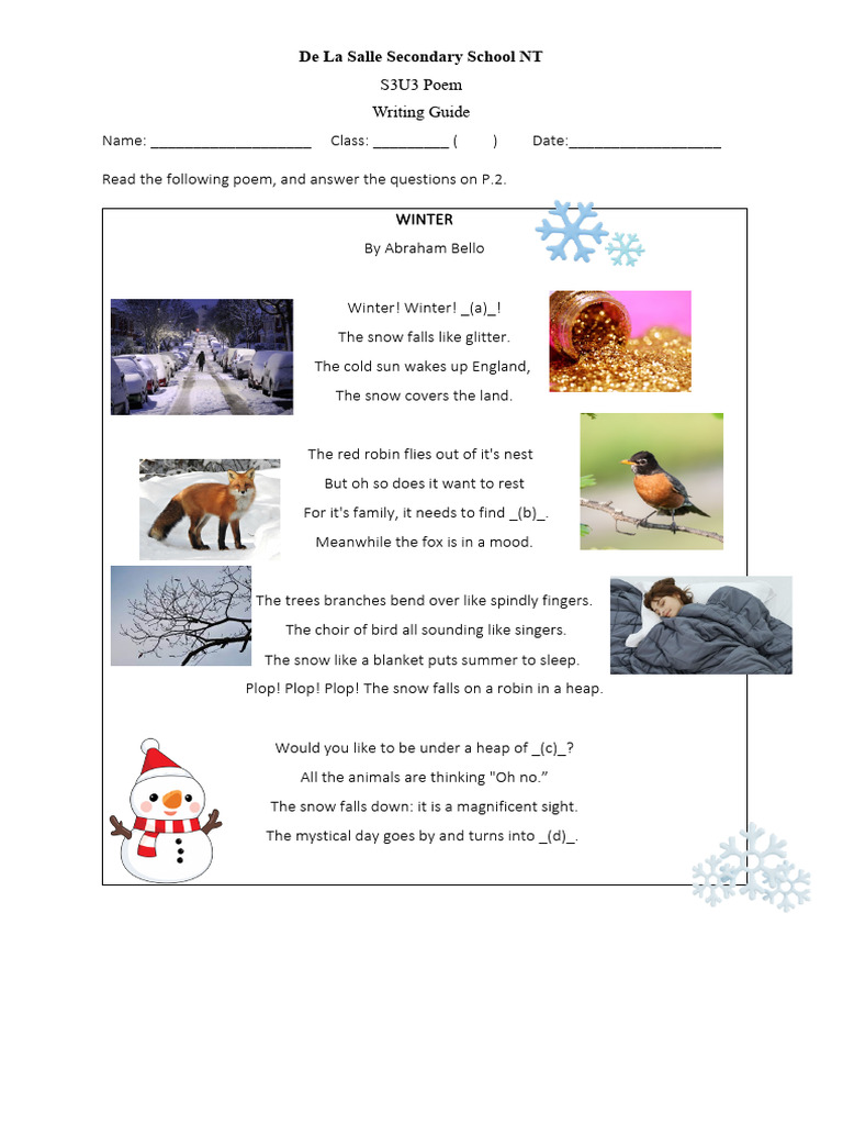Writing Guide Poem | PDF | Poetry