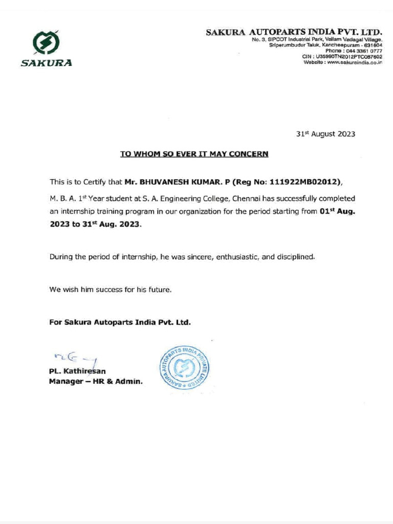 Intenship Document-WPS Office | PDF