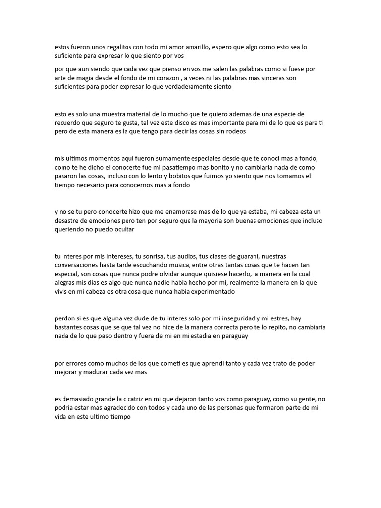 Cartita de amor para Valen | PDF | Amor