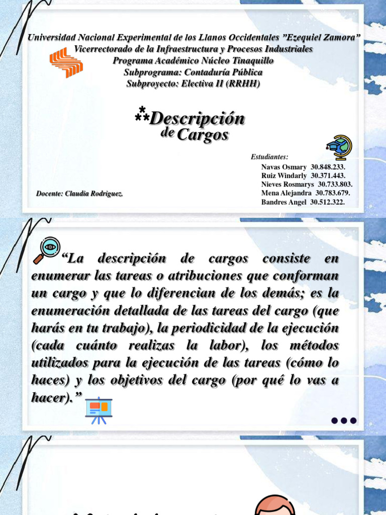 Descripcion de Cargos | PDF | Información | Business