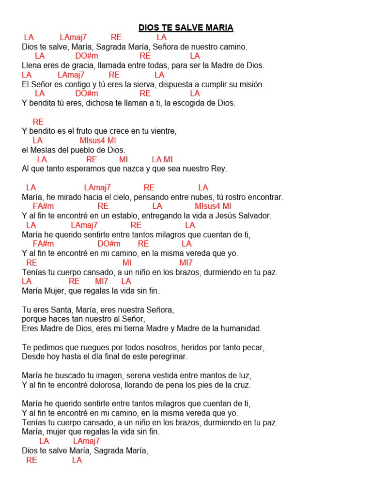 Dios Te Salve Maria | PDF | Religión y espiritualidad