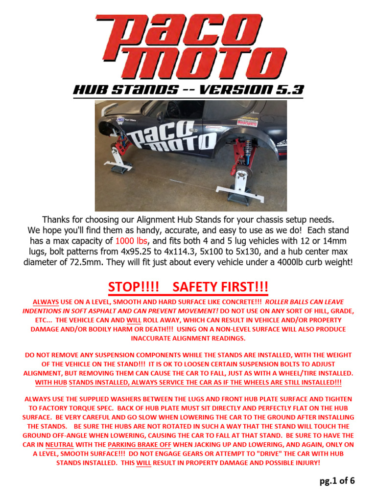 Hub Stands Assembly and Safety Guide | PDF | Screw | Nut (Hardware)