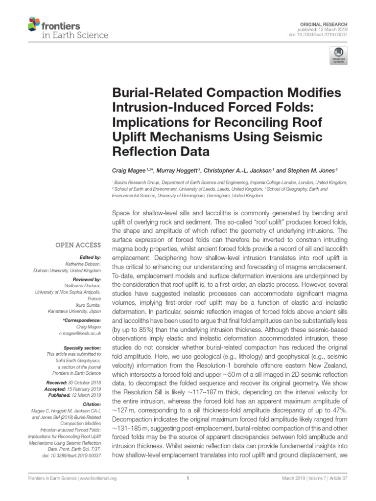 Burial-Related Compaction Modifies Intrusion-Induc | PDF | Geology ...