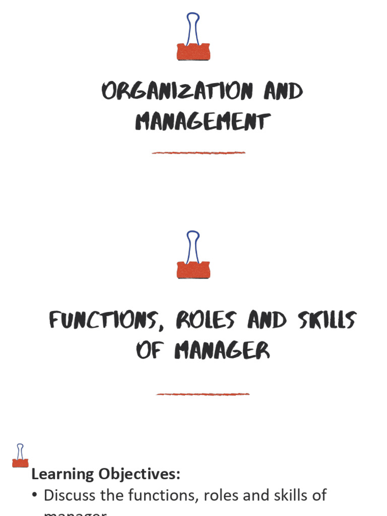 Functions, Roles and Skills of Manager. | PDF | Leadership | Communication