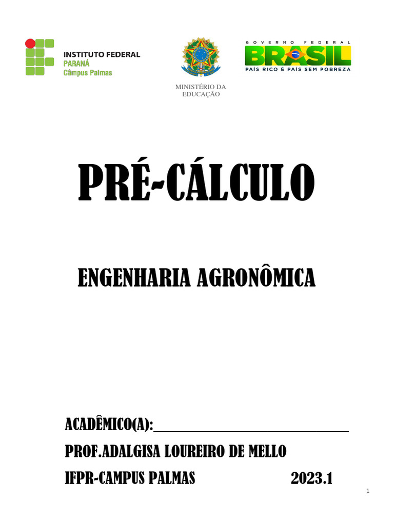 Apostila Pré Cálculo Alunos Ppc.2023 | PDF | Trigonometria | Triângulo