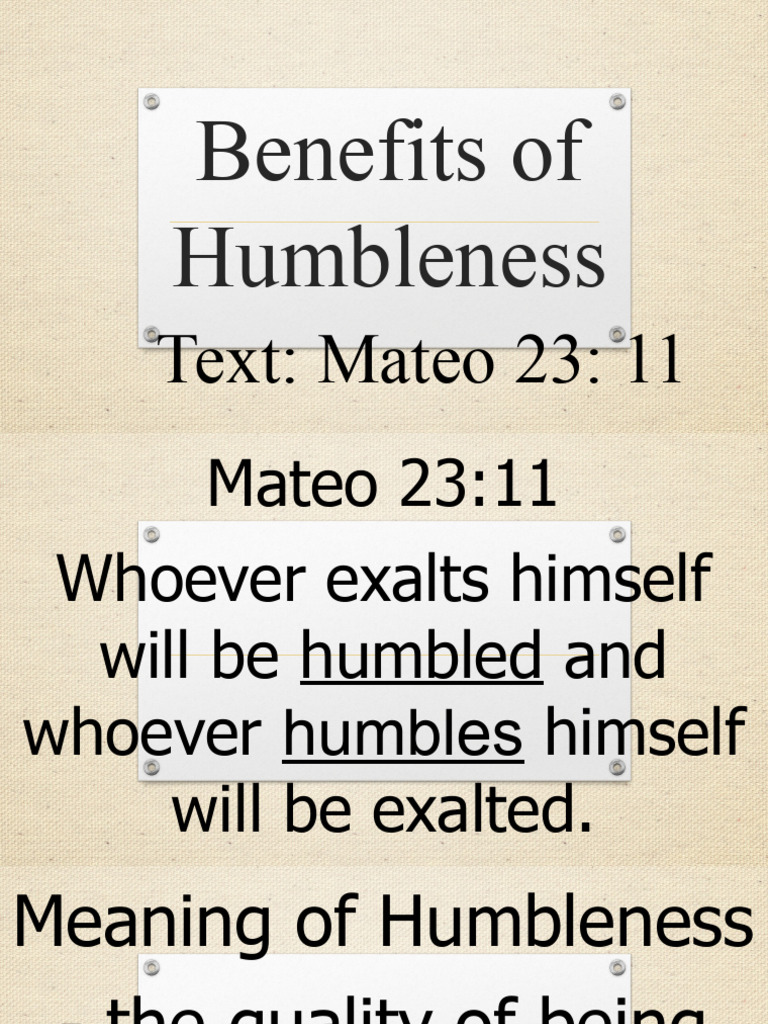 Benefits of Humility in the Bible | PDF | Humility | Theology