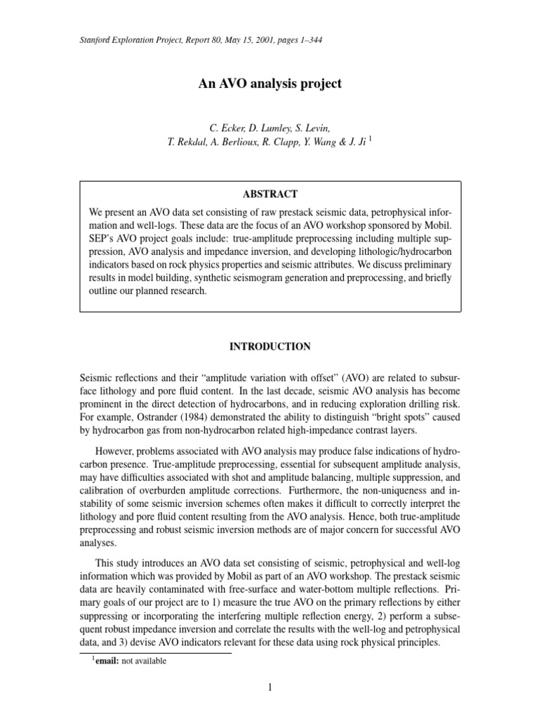 An AVO Analysis Project | PDF | Reflection Seismology | Interpolation