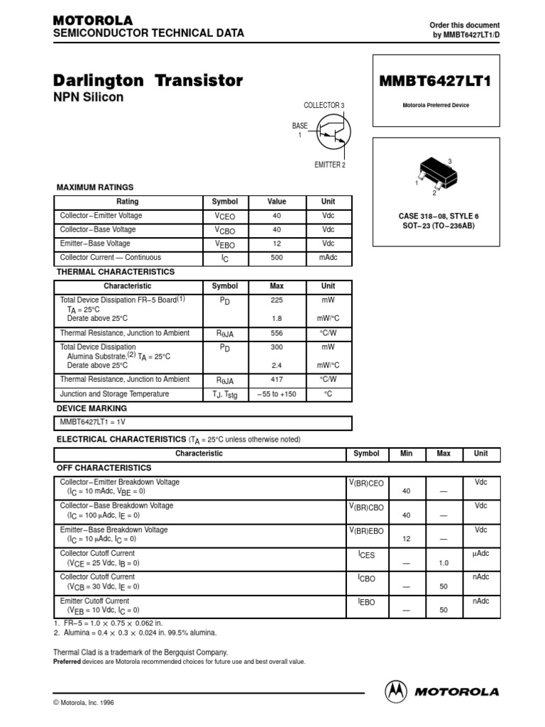 Motorola Small-Signal Transistor Data | PDF | Bipolar Junction ...