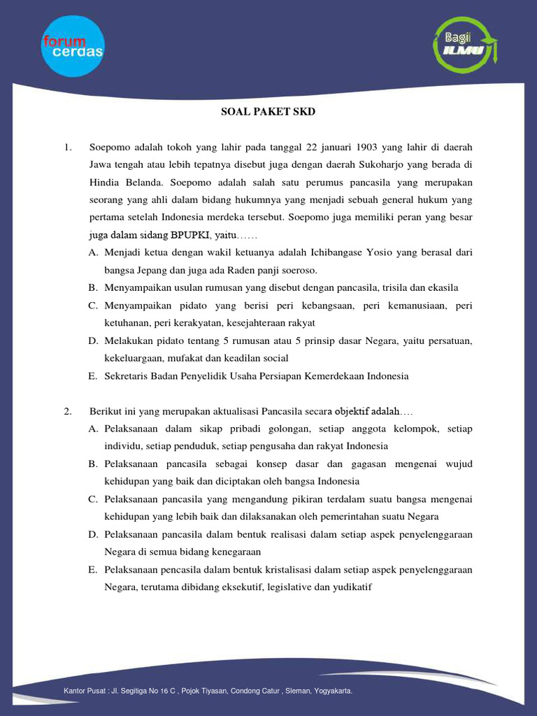 Paket Soal Dan Pembahasan SKD | PDF