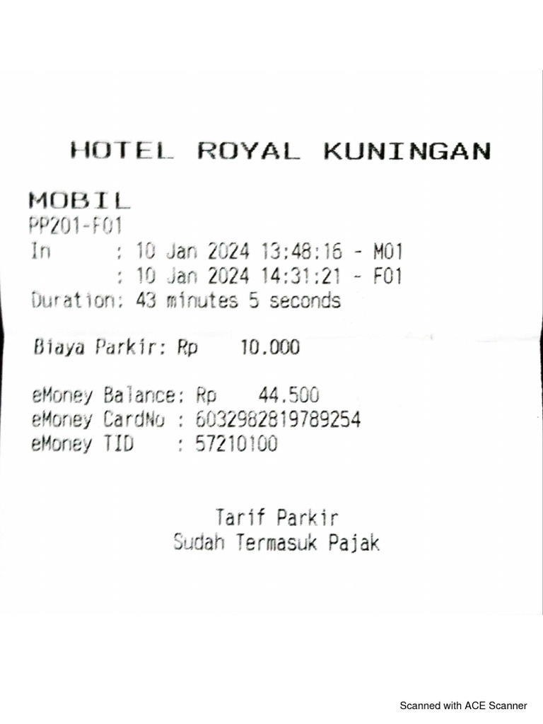 Parkir Royal Kuningan Hotel | PDF