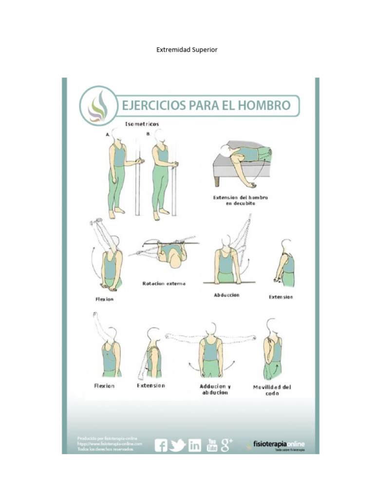 Ejercicios Extremidad Superior e Inferior. | PDF