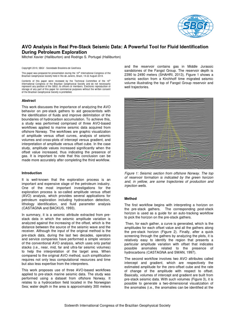 AVO Analysis in Real Pre-Stack Seismic Data - A Powerful Tool for Fluid Identification During ...