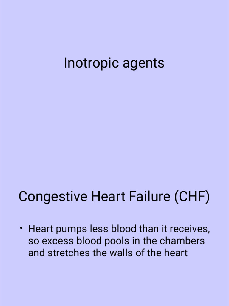 Inotropic Agents. | PDF | Cardiac Muscle | Heart