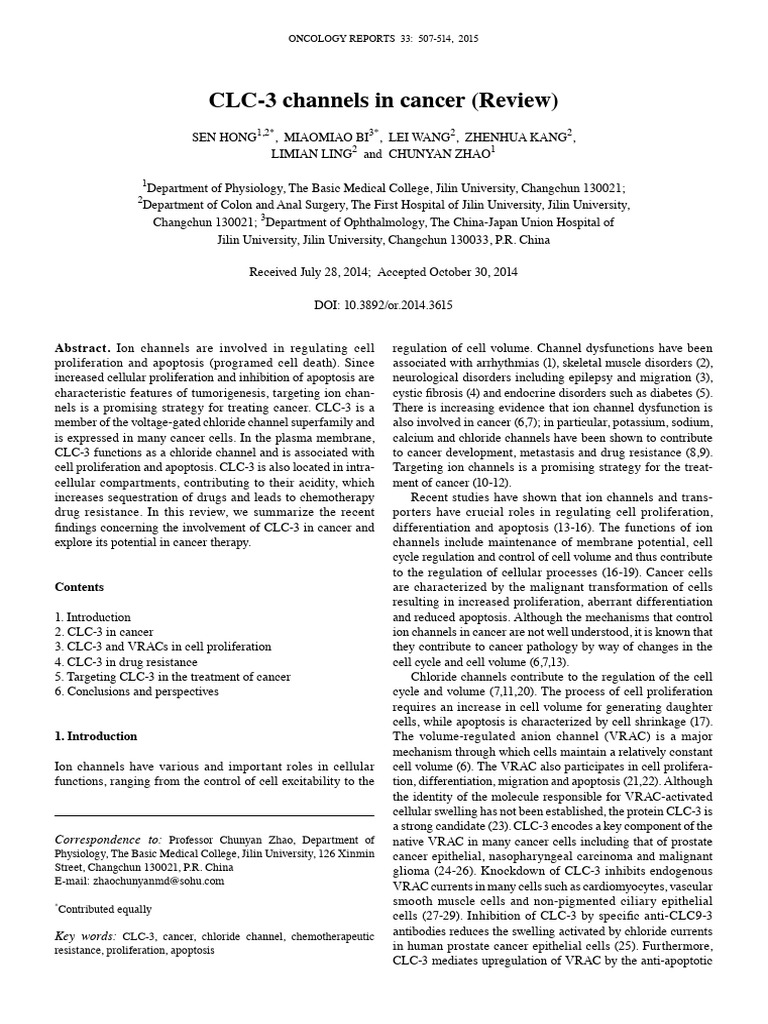 clc-3 and Tumor | PDF | Apoptosis | Bcl 2