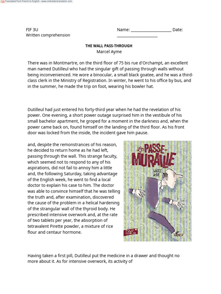 Le Passe-Muraille Histoire Complete - Fr.en | PDF