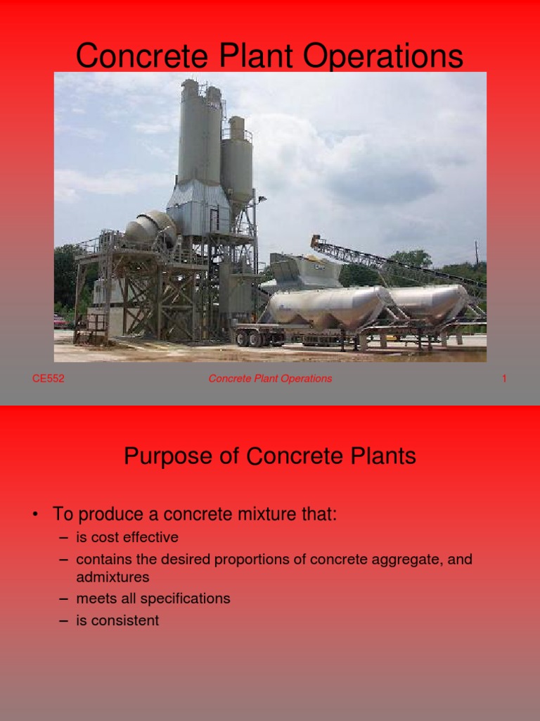 Concrete Plant Operations Overview | PDF | Manmade Materials | Concrete