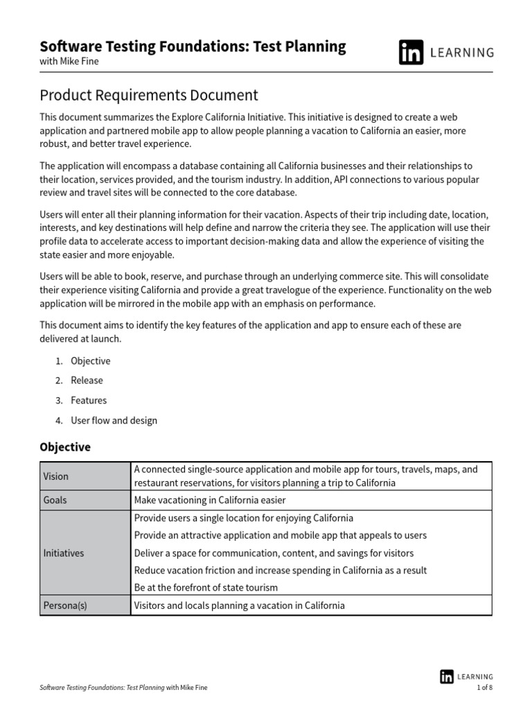Explore California PRD | Download Free PDF | Databases | Application Software