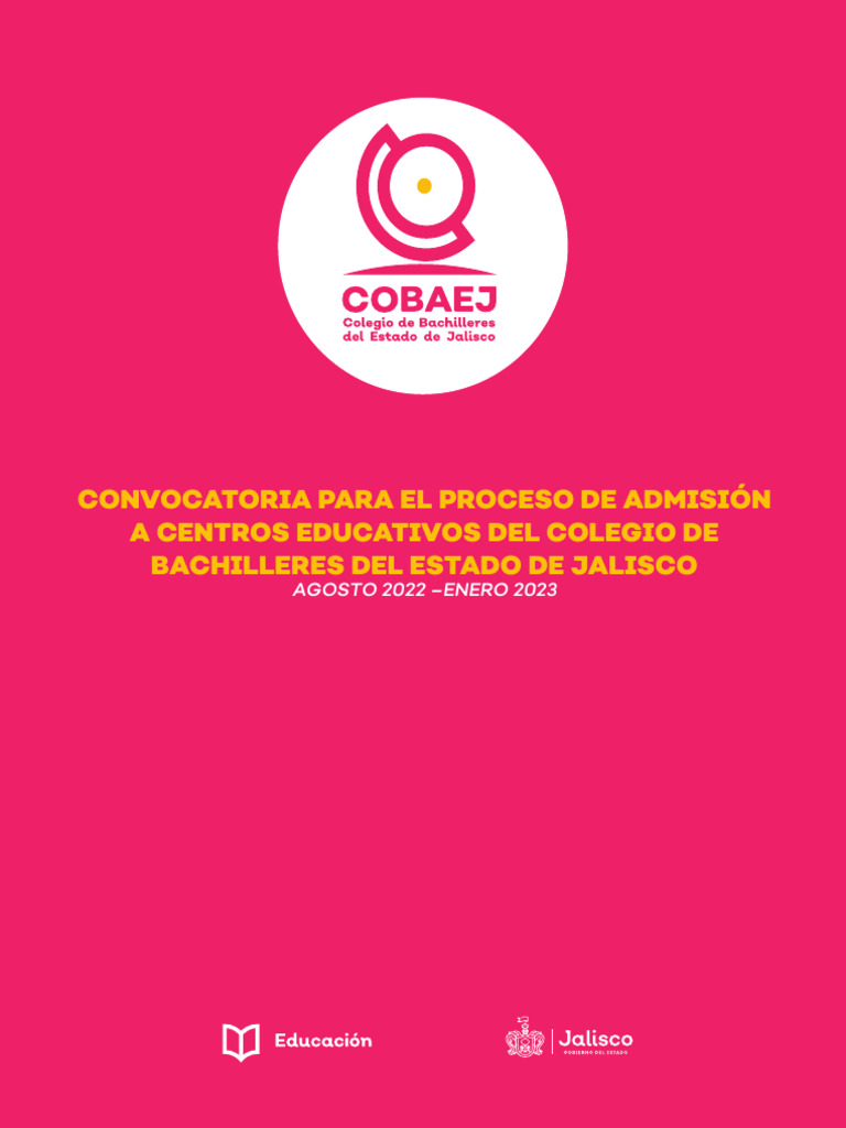 Convocatoria de Ingreso Cobaej 2022b | PDF