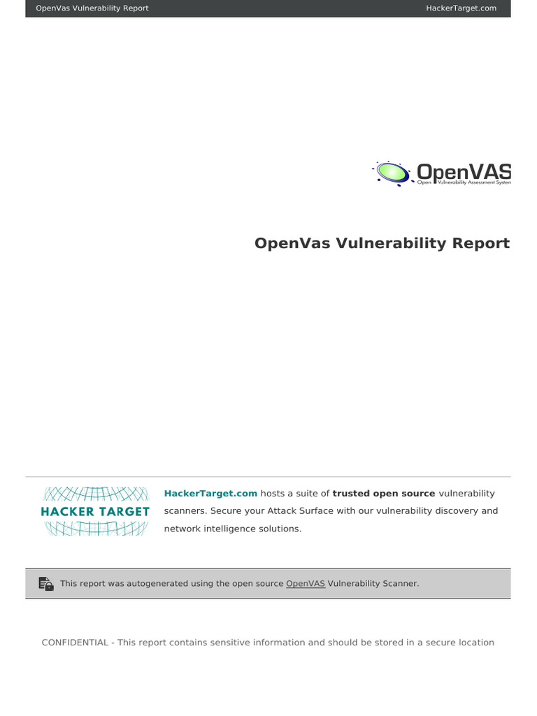 A Specimen Of Network Security Scan Report Pdf Transport Layer 