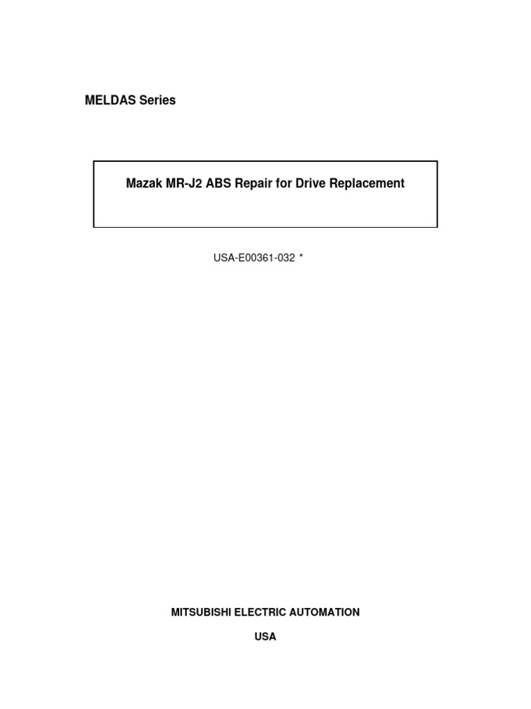 Mazak MR-J2-CT How To Replace Drive Unit and Restore Parameters and ... Mazak MR-J2-CT How To Replace Drive Unit and Restore Parameters and ...