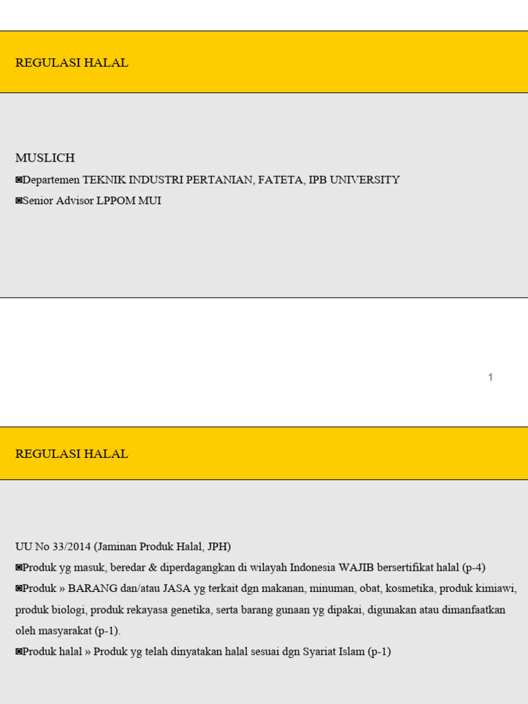 Regulasi Halal | PDF