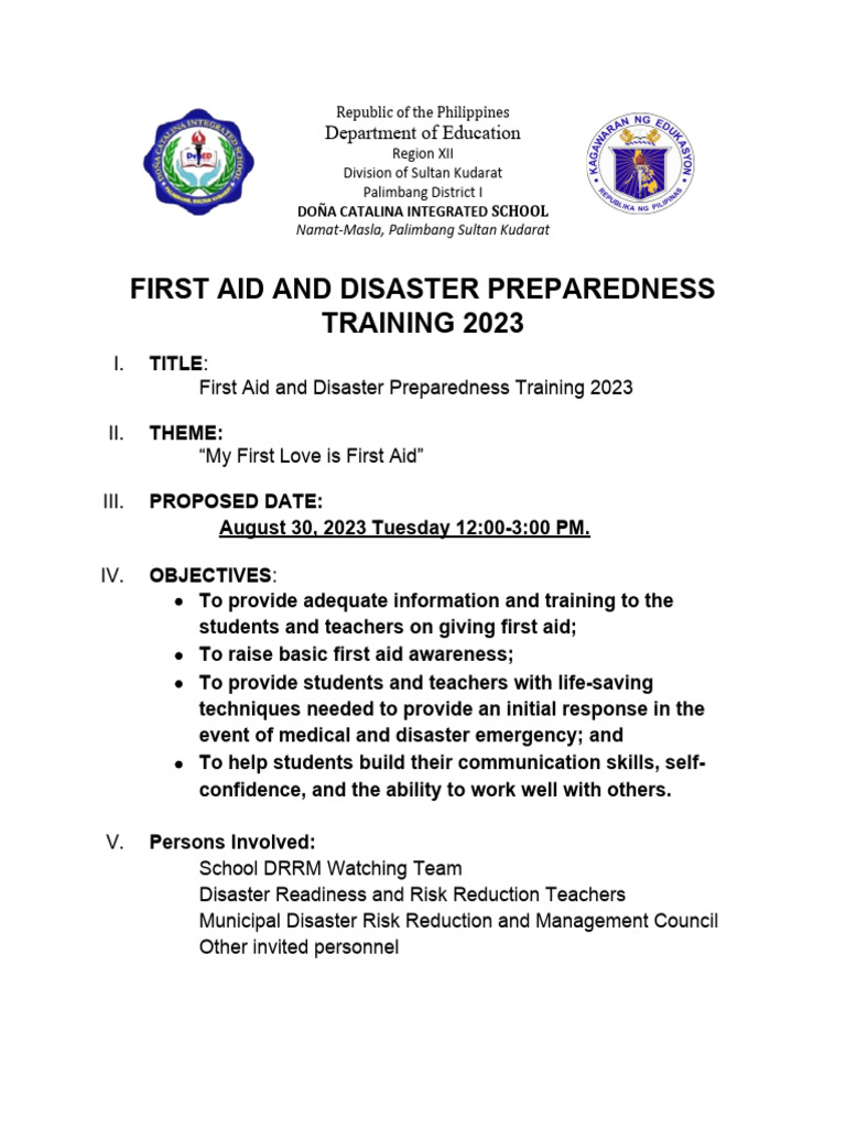 First Aid Training Proposal | PDF | First Aid | Emergency Management
