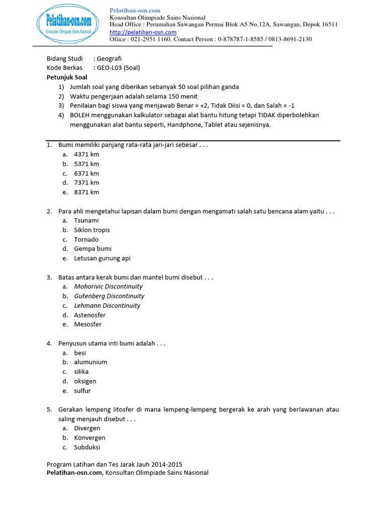 Geo l03 (Soal) | PDF