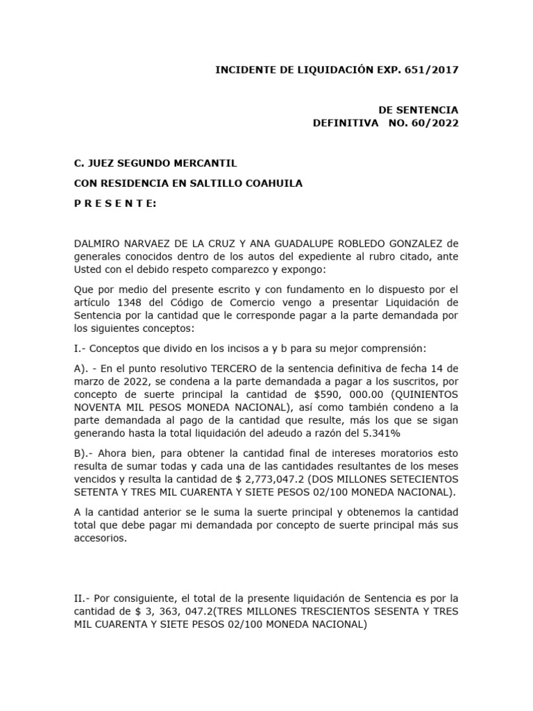 Liquidacion de Sentencia | PDF | Sentencia (ley) | Gobierno
