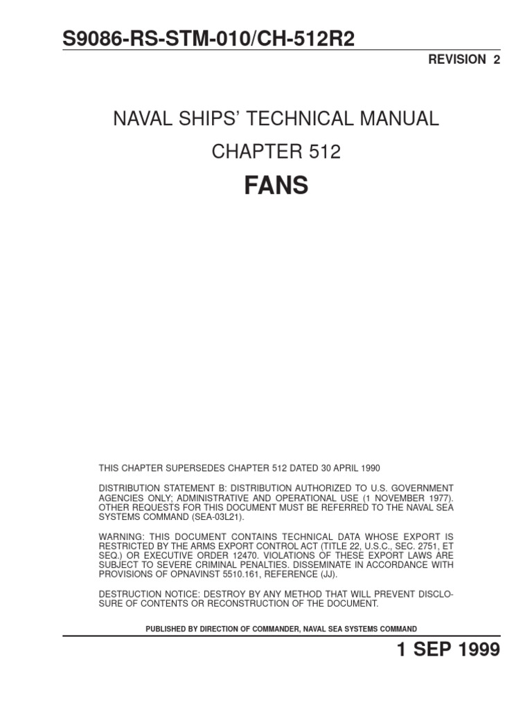 NSTM.512v0.FANS.S9086 RS STM 010 CH 512R21Sep99 | PDF | Duct (Flow ...