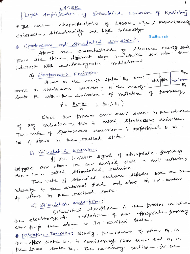 Laser Rate Equations Explained | PDF