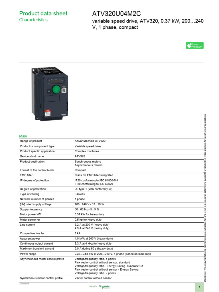 Altivar Machine ATV320 - ATV320U04M2C | PDF | Electric Motor | Relay