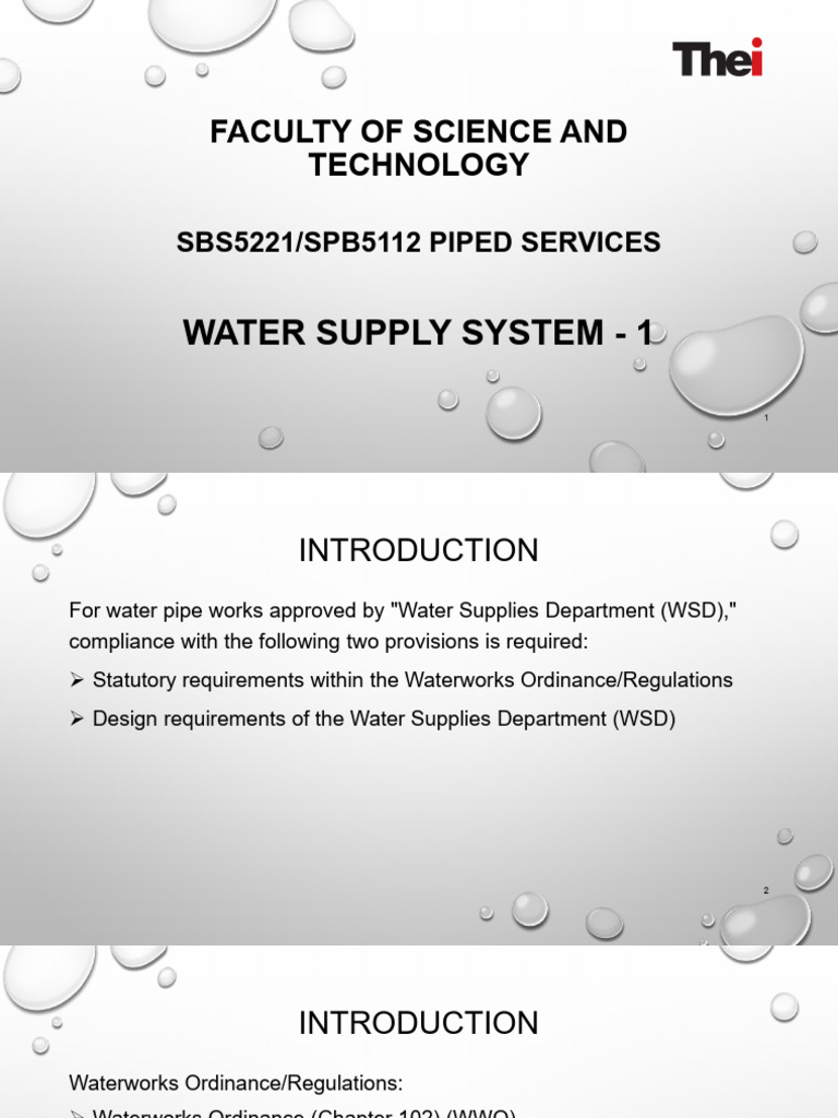Piped Services-Water Supply System | Download Free PDF | Water | Pump