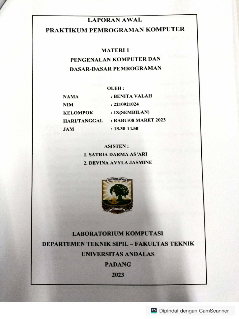 Laporan Awal Praktikum 1 | PDF