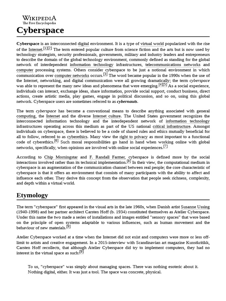 Cyberspace | PDF | Cyberspace | Computer Network
