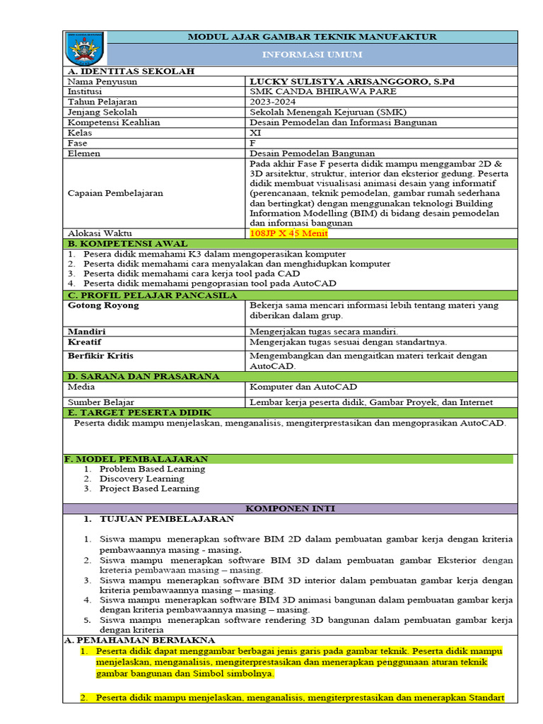 Modul Ajar Xi Dpib Apl&pig (Lucky Sa) | PDF