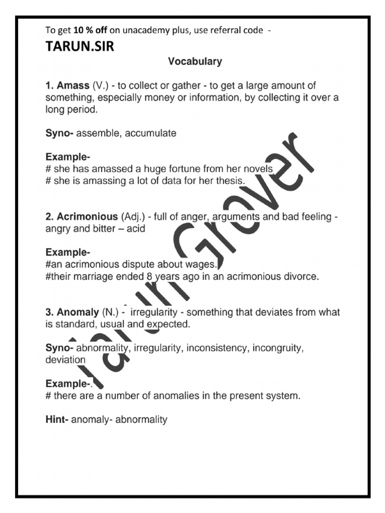 Vocabs PDF | PDF