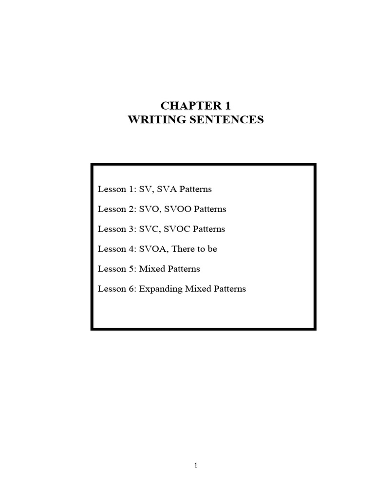 Adjusted Writing Level 1. Chapter 1 | PDF | Subject (Grammar) | Adverb