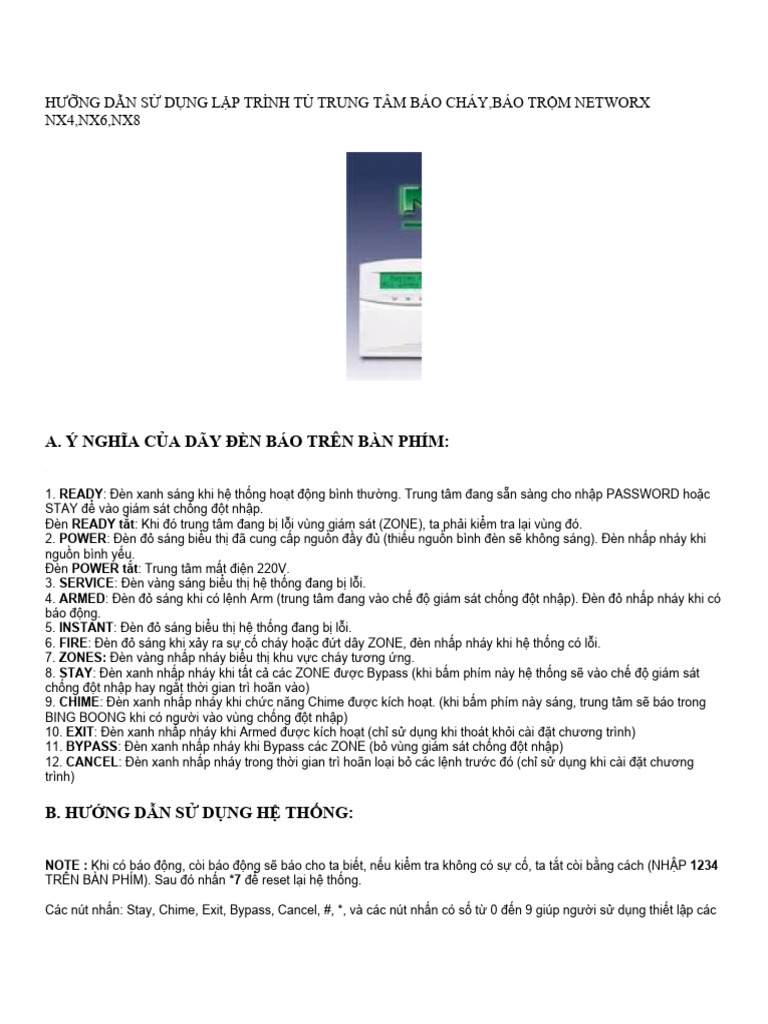 HƯỠNG DẪN SỬ DỤNG LẬP TRÌNH TỦ TRUNG TÂM NX | PDF