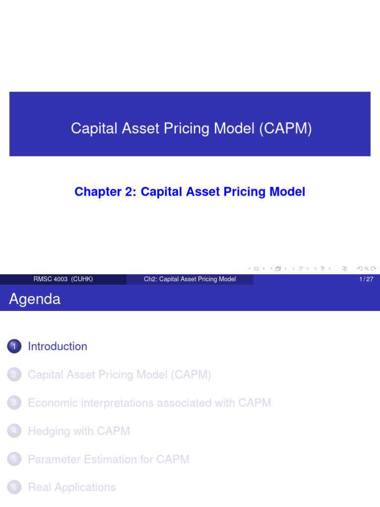 Chapter2 CAPM | PDF | Capital Asset Pricing Model | Modern Portfolio Theory