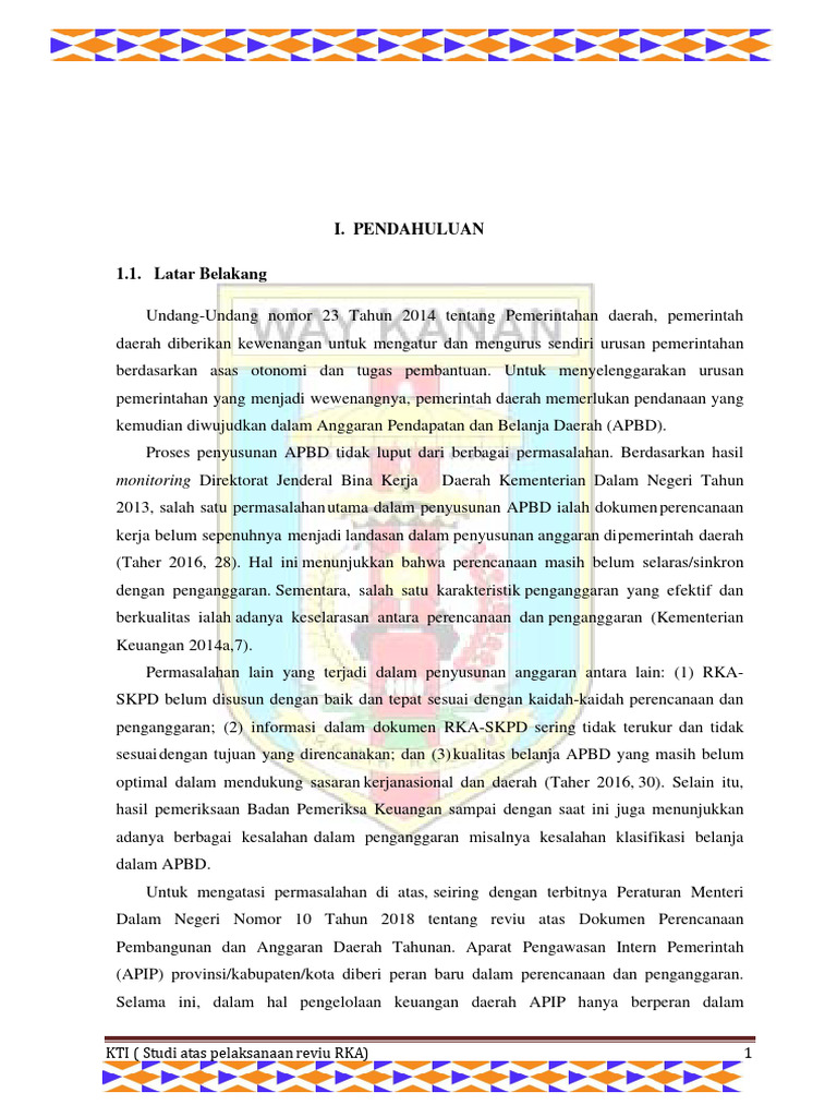 Reviu RKA di Kabupaten Way Kanan | PDF