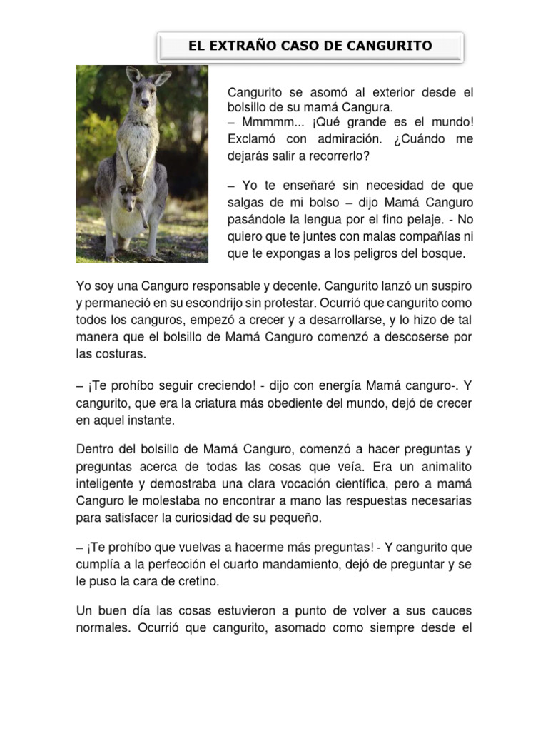 El extraño caso de Cangurito | PDF | Ficción general