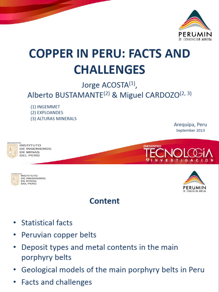 Acosta 2013 CENTROMIN PPT Copper - Peru - Facts - Challengues | PDF ...